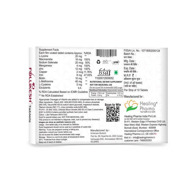 Follikesh tab – Healing Pharma India Pvt Ltd – Pharmaceutical Third ...