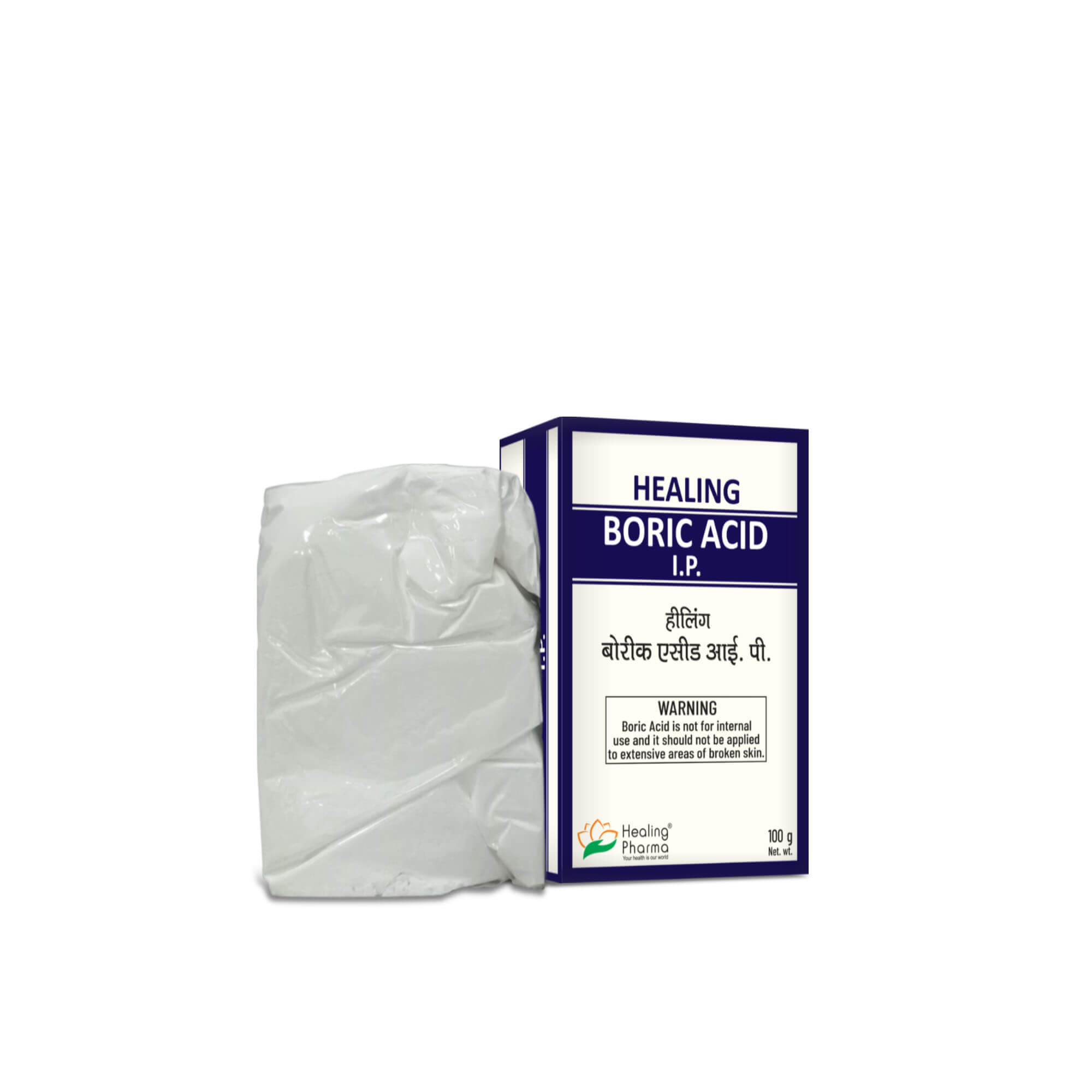Healing Boric Acid IP Powder 100gm - Healing Pharma India Pvt Ltd